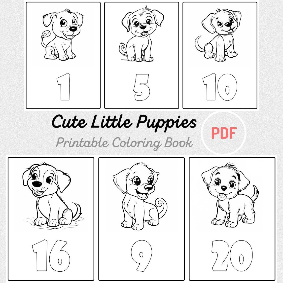 20 Cute Little Puppies Coloring Pages for Kids Preschoolers Children ...
