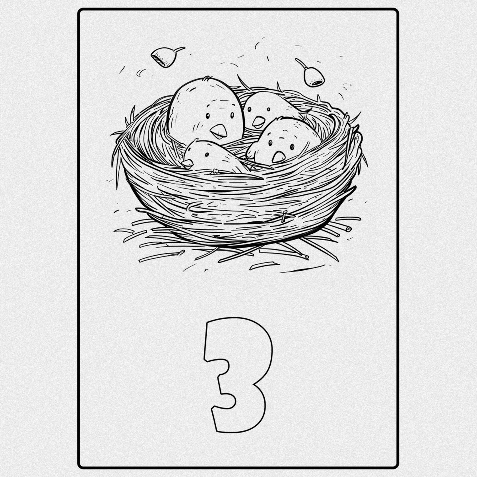 20 Bird Nest Coloring Pages - Bird Eggs and Bushy Nests Printable ...