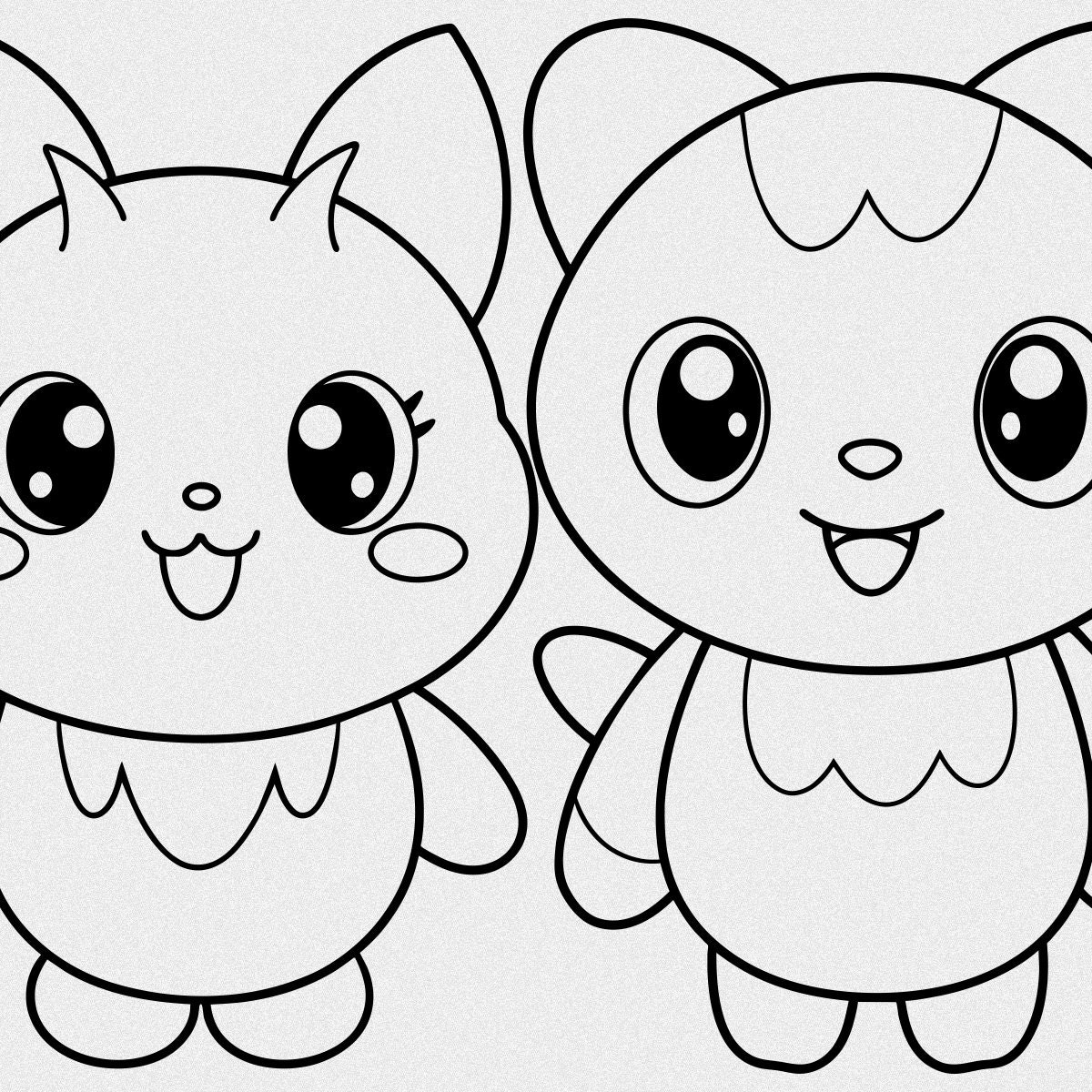 30 Cute Kawaii Coloring Pages for Kids | Coloring Page Mega Bundle ...