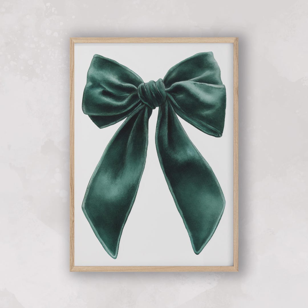 Vintage Green Bow Print, French Country Botanical Art (digital Download ...