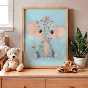 Elephant Nursery Decor Baby Room Wall Art Nursery Decor Prints Animal ...