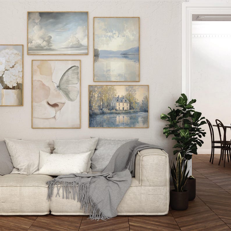 Neutral Muted Vintage Prints Wall Set of 10 Prints, Gallery Art Print ...