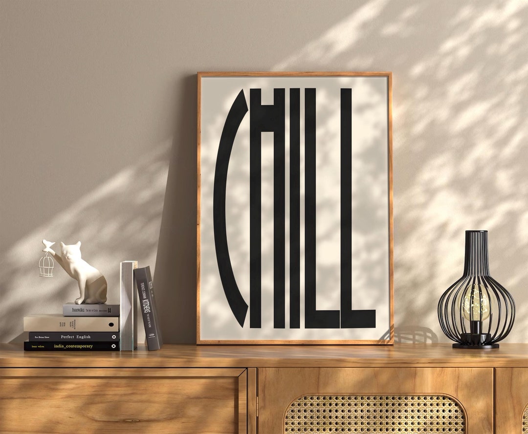 Chill Wall Art Print Vintage Bar Cart Retro Aesthetic Kitchen Decor ...