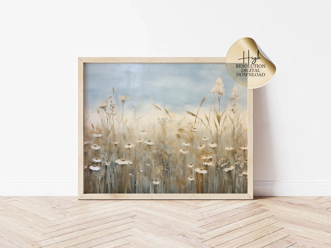Cottage Flower Field Coquette Room Decor Boho Trendy Wall Art, Flower ...