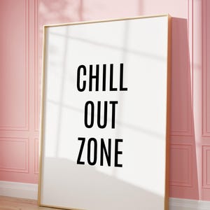 Chill Out Zone Wall Art Print Vintage Bar Cart Retro Aesthetic Kitchen ...