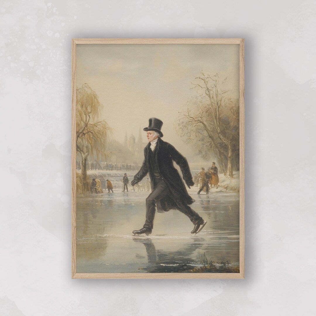 Vintage Male Ice Skating Print, Western Decor Poster (digital Download ...