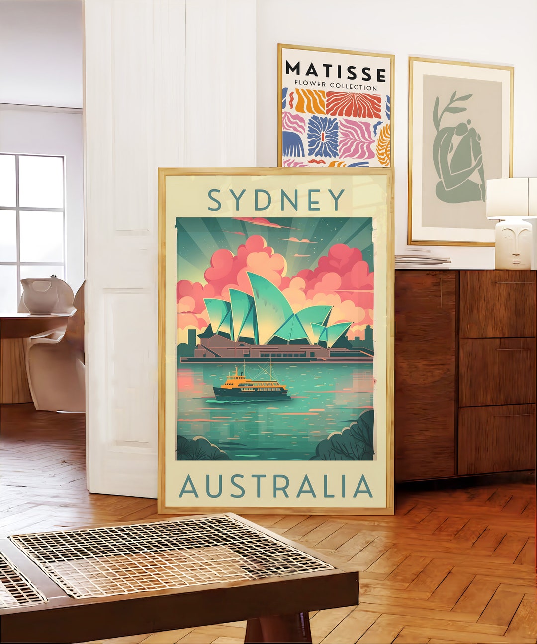 Sydney Retro Travel Poster Vintage Neutral Gallery Wall Prints ...