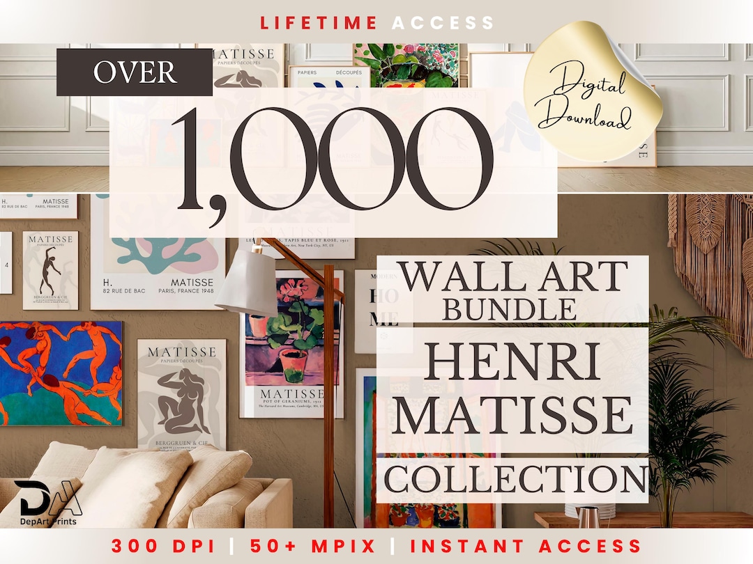 1000 Henry Matisse MEGA BUNDLE Printable Wall Art, Vintage Neutral ...
