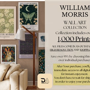 1000 William Morris MEGA BUNDLE Printable Wall Art, Vintage Neutral ...