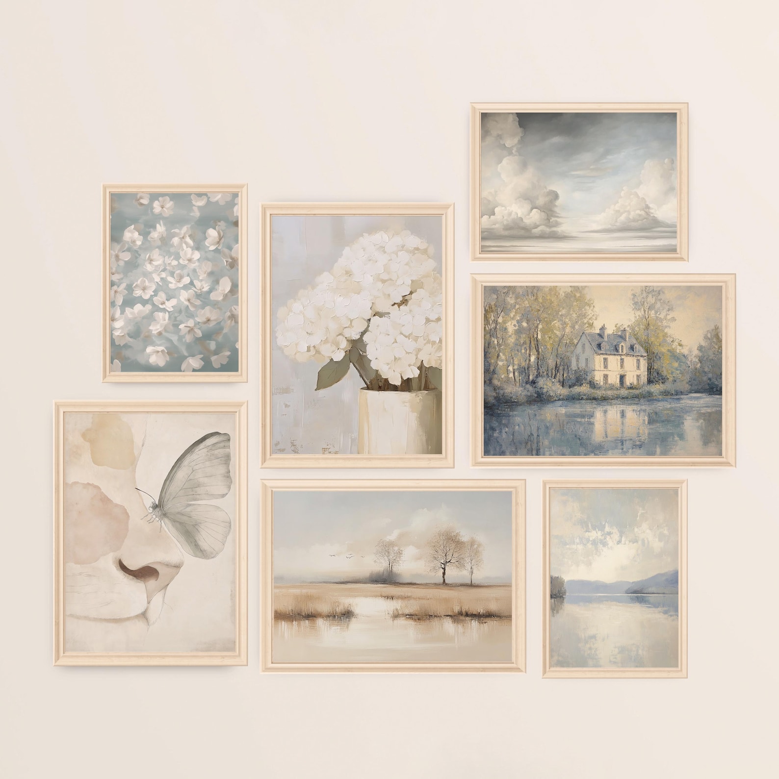 Neutral Muted Vintage Prints Wall Set of 10 Prints, Gallery Art Print ...