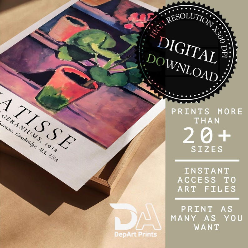 Matisse Flower Exhibition Poster | Retro Gallery Wall Art (digital ...