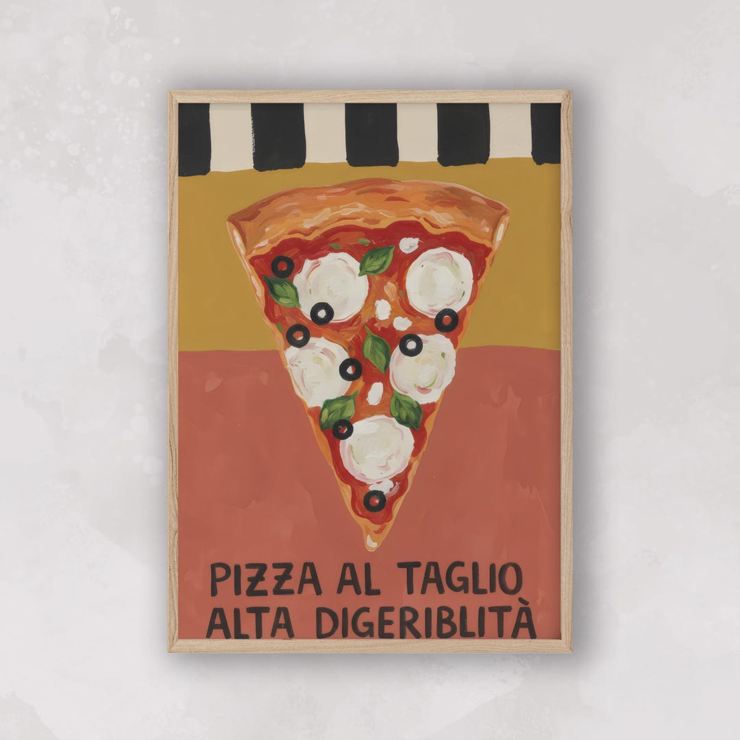 Pizza Modern Kitchen Wall Decor | Eclectic Wall Art Prints | Retro ...