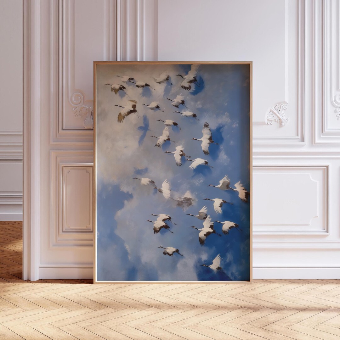 Vintage Birds Print, Cottagecore Bedroom Painting, Eclectic Wall Art ...
