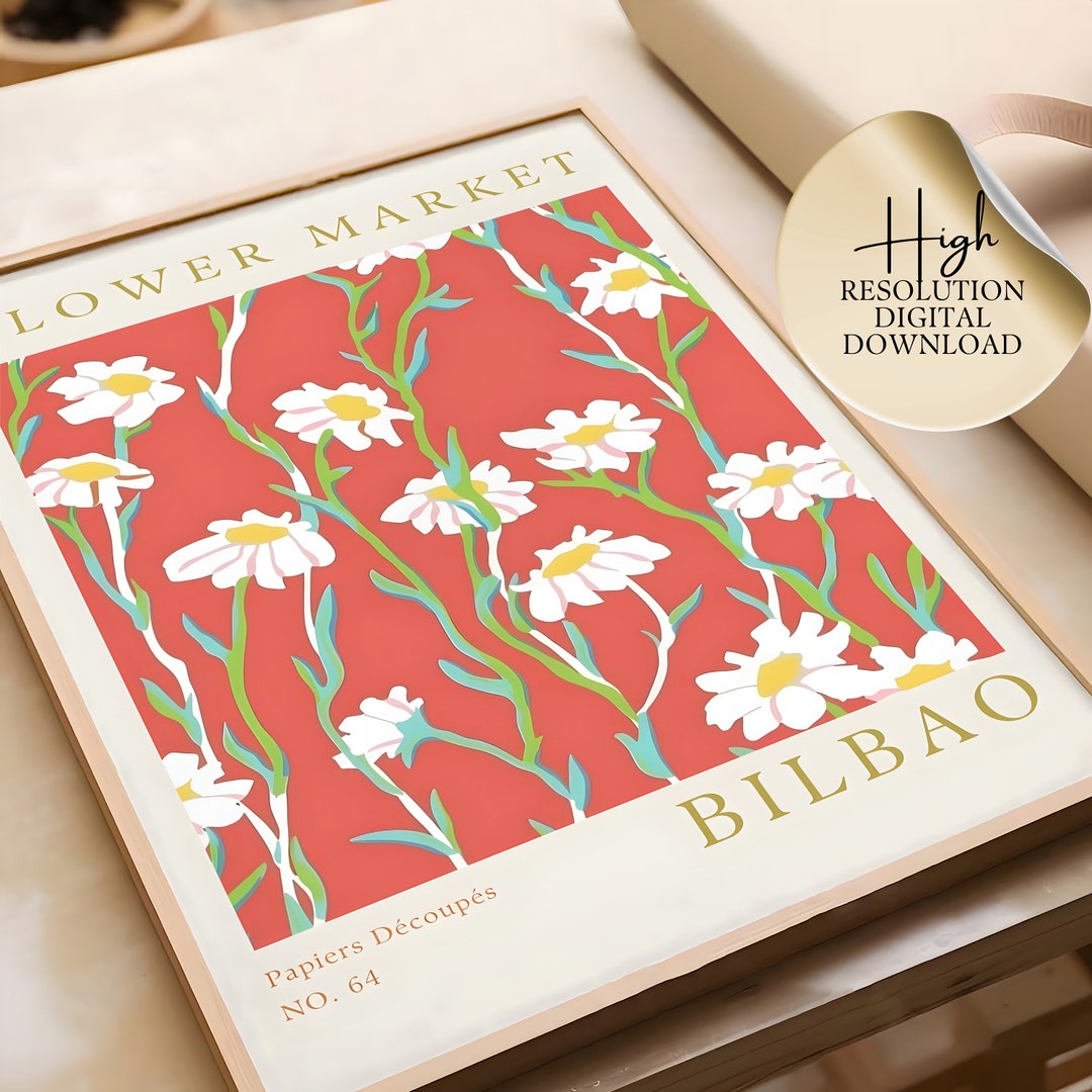 Bilbao Flower Market Print Vintage Neutral Gallery Wall Prints ...