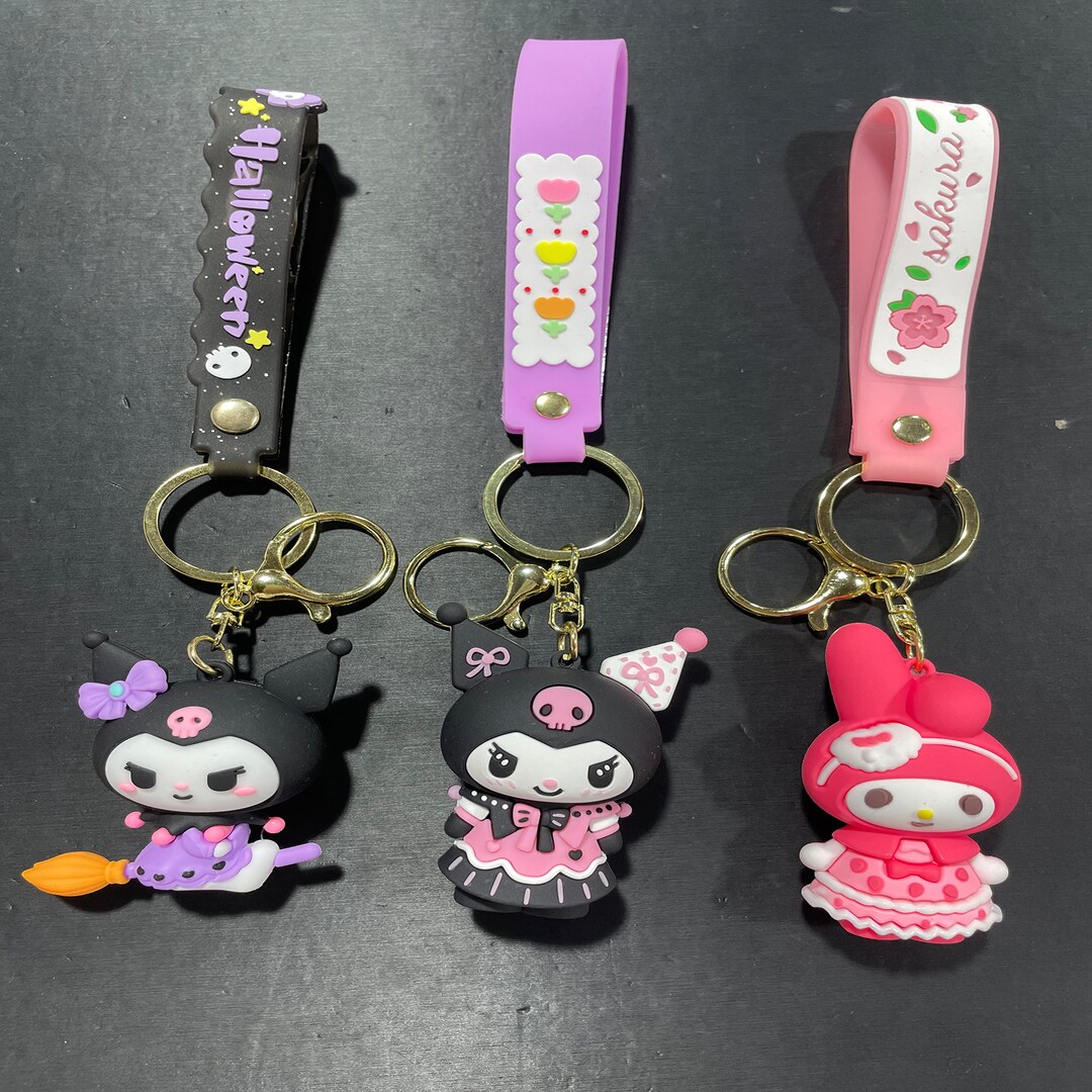 3D Rubber Kuromi,rubber Melody,cute Keyring,cartoon Character Keyring ...
