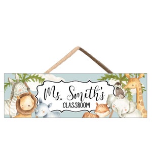 Personalized Jungle Safari Animals Classroom Door Sign - Etsy