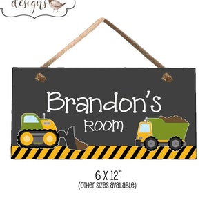 Construction Door Sign, Boy's Room Decor, Personalized Bulldozer Door ...