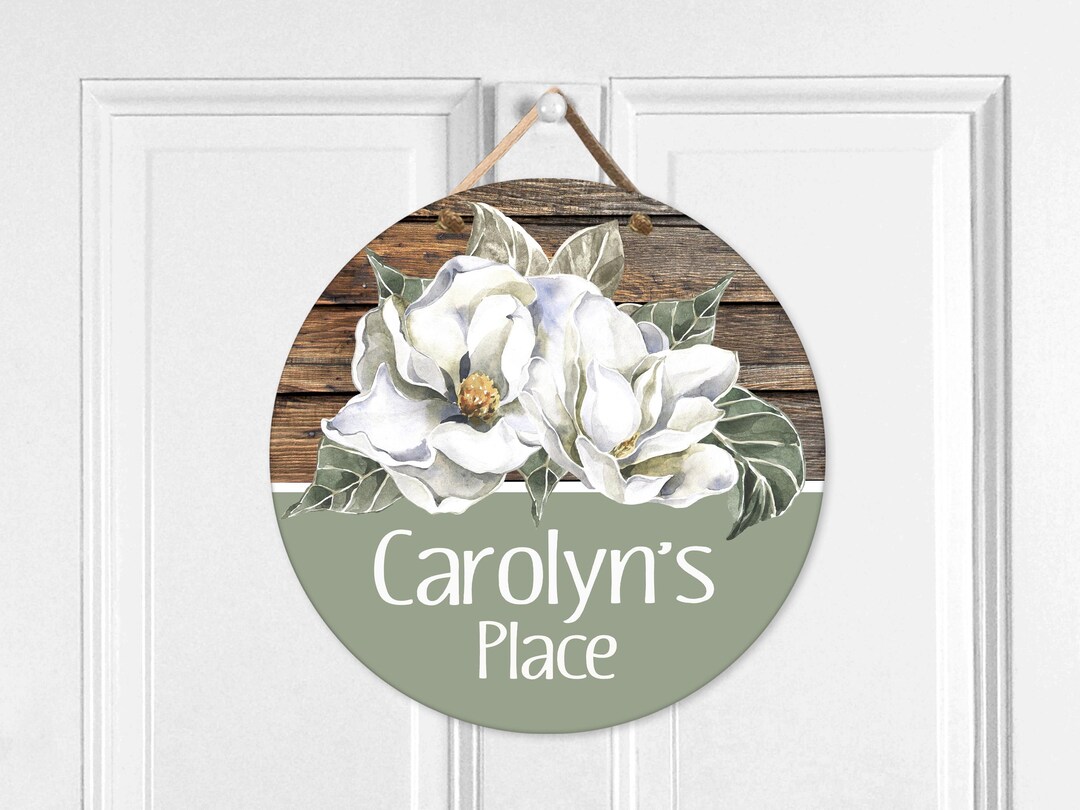 Custom Door Sign Floral Assisted Living Sign Magnolia Nursing Home Room ...