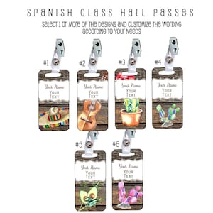 Hall Pass Hanger Spanish Class Hall Passes Teacher Appreciation Gift ...