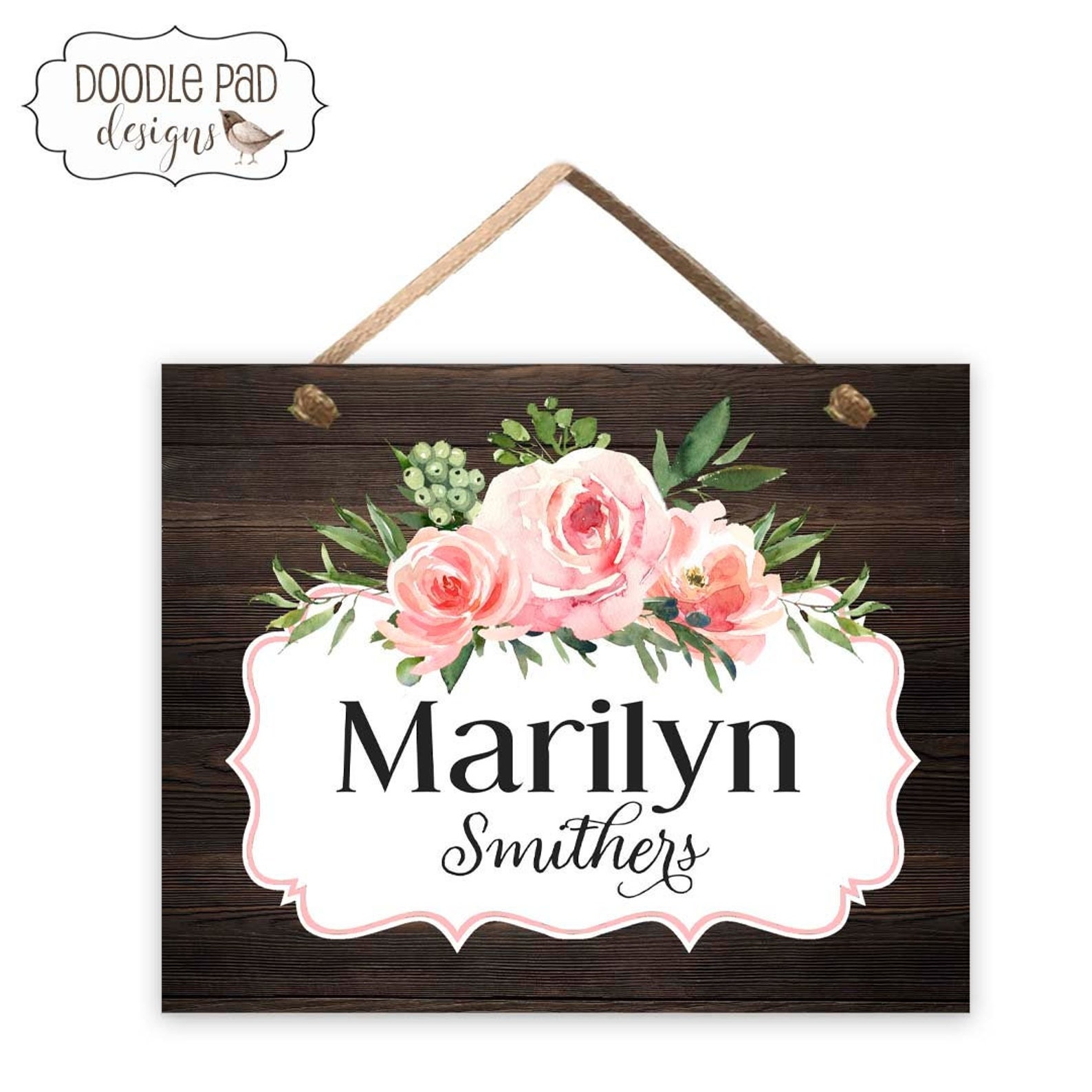 Pink Roses Assisted Living Decor Custom Door Sign | Etsy