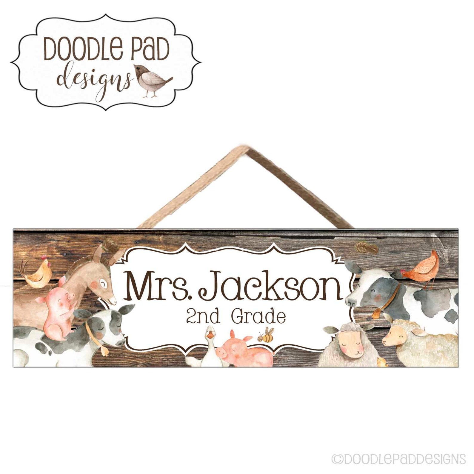 Classroom Door Sign Farmhouse Animals | Etsy