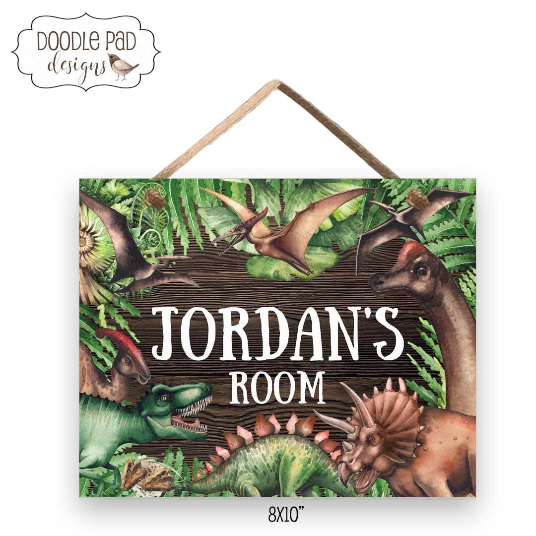 Dinosaur Boy's Room Decor, Custom Door Sign, Personalized Dinosaur Sign ...