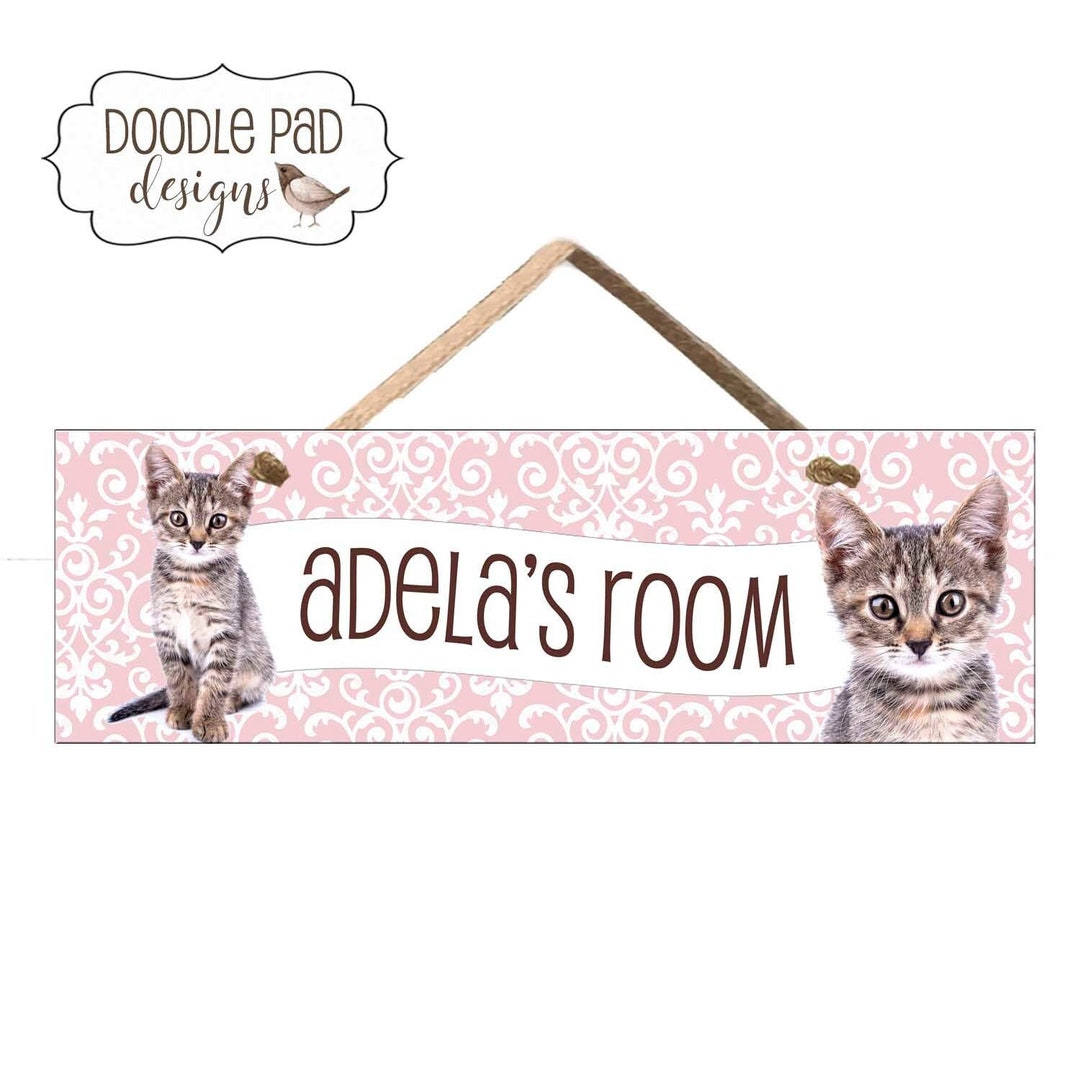 Personalized Kitten Door Sign, Kids Door Sign, Children's Decor - Etsy