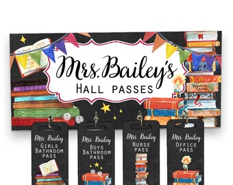 Personalized Classroom Decor Hall Passes Sign Teacher Gift | Etsy