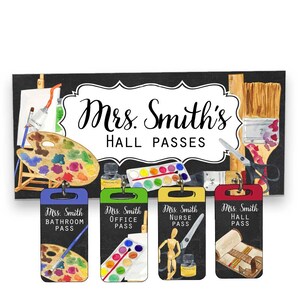 Personalized ART Classroom Decor, Hall Passes Sign, Teacher Gift ...