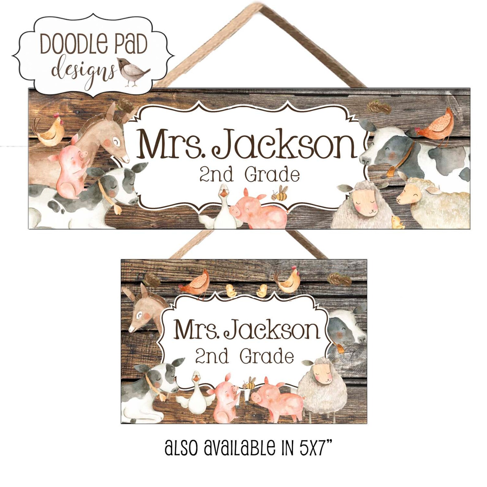 Classroom Door Sign Farmhouse Animals | Etsy