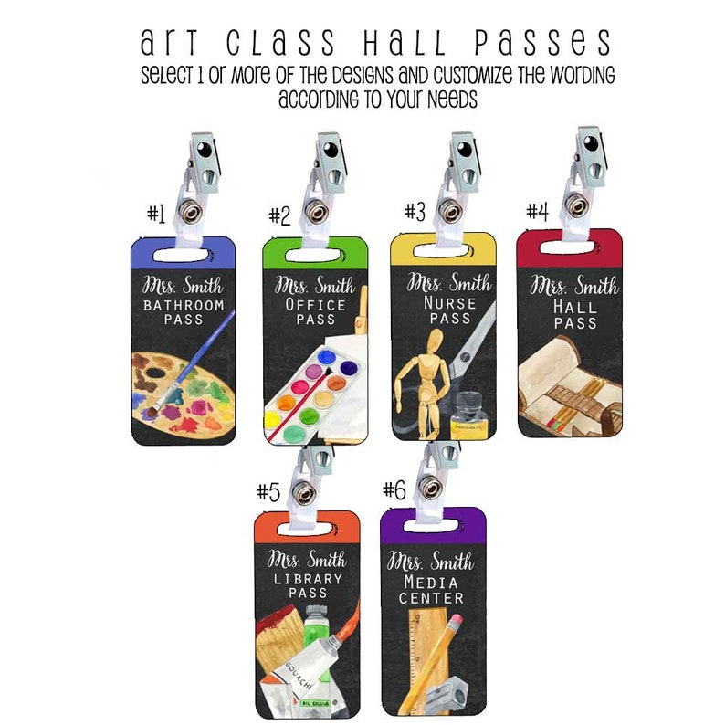 Personalized ART Classroom Decor Hall Passes Sign Teacher | Etsy
