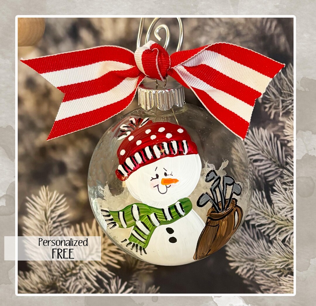 Personalized Golf Snowman Christmas Ornament Gift for Golfer - Etsy