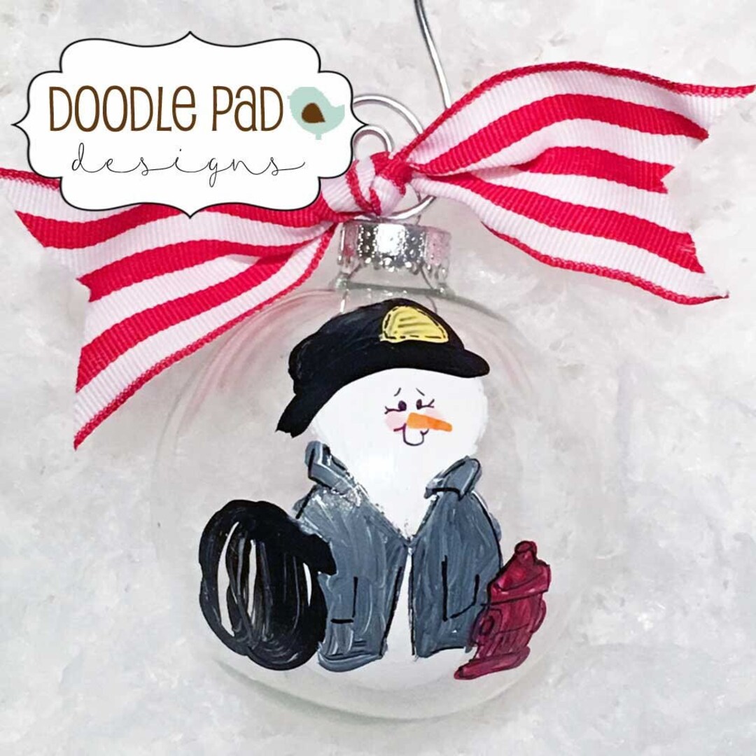 Custom Fireman Ornament, Fire Fighter Snowman Ornament, Fireman Gift - Etsy