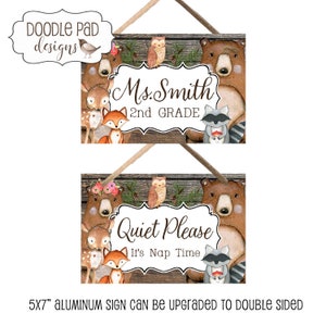 Woodland Animals Classroom Door Sign, Personalized Teacher Door Sign - Etsy