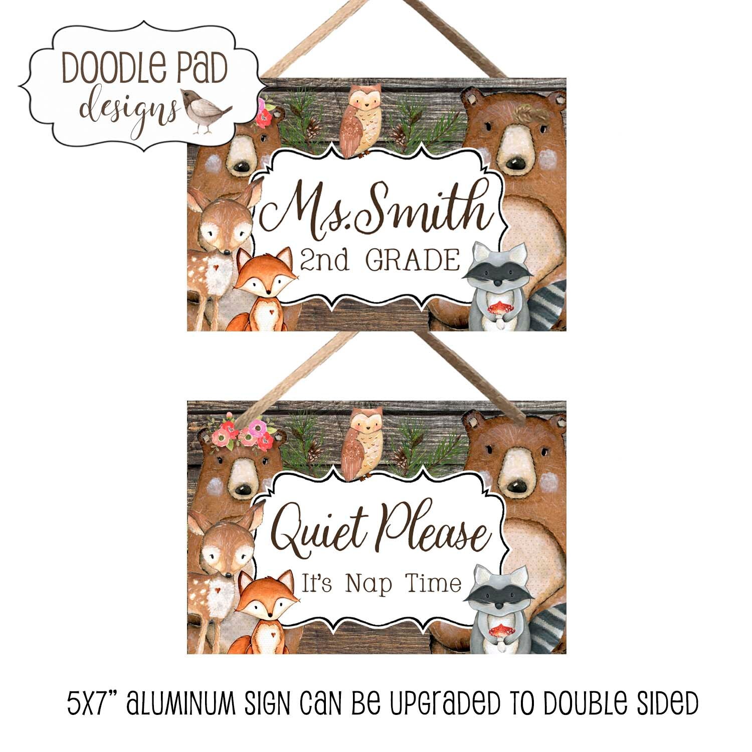 Woodland Animals Classroom Door Sign Personalized Teacher | Etsy