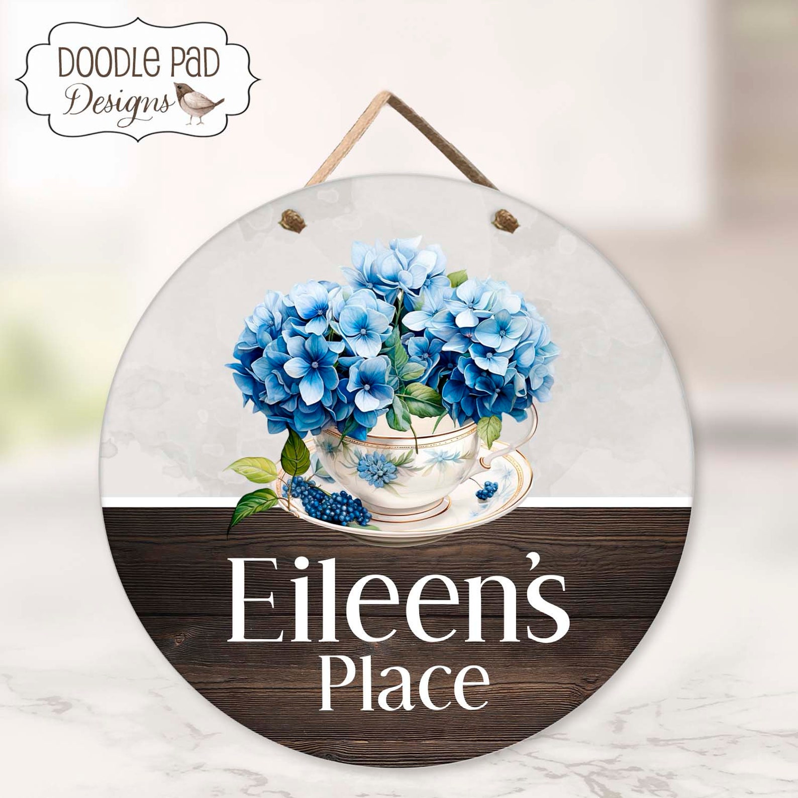 Personalized Round Door Sign for Assisted or Senior Living Apartment ...