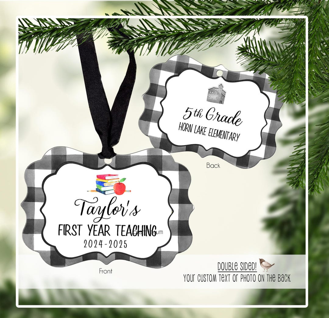 First Year Teacher Christmas Ornament With Option to Add Photo on ...