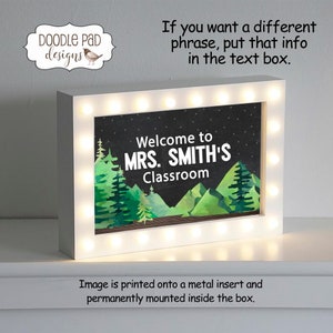 Mountain Themed Classroom Decor, Lighted Box Sign, Teacher Gift, Quiet ...