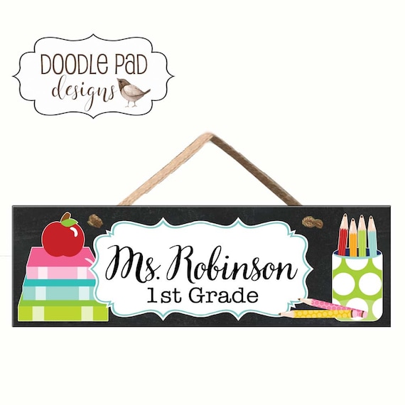 Personalized Classroom Decor Door Sign Chalkboard Inspired | Etsy