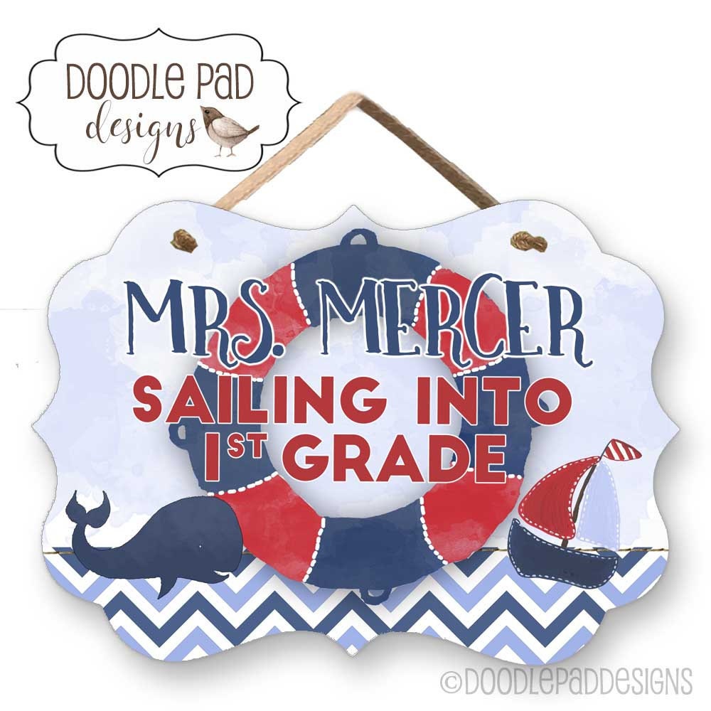 Sailboat Classroom Door Sign Nautical Teacher Appreciation Gift - Etsy