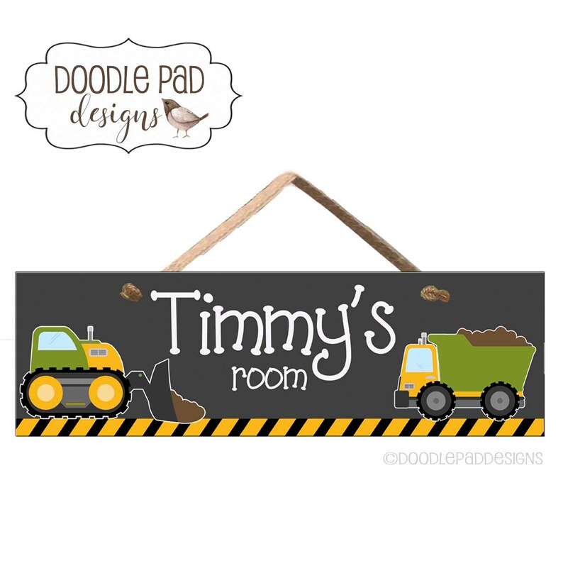 Construction Door Sign Boy's Room Decor Personalized - Etsy