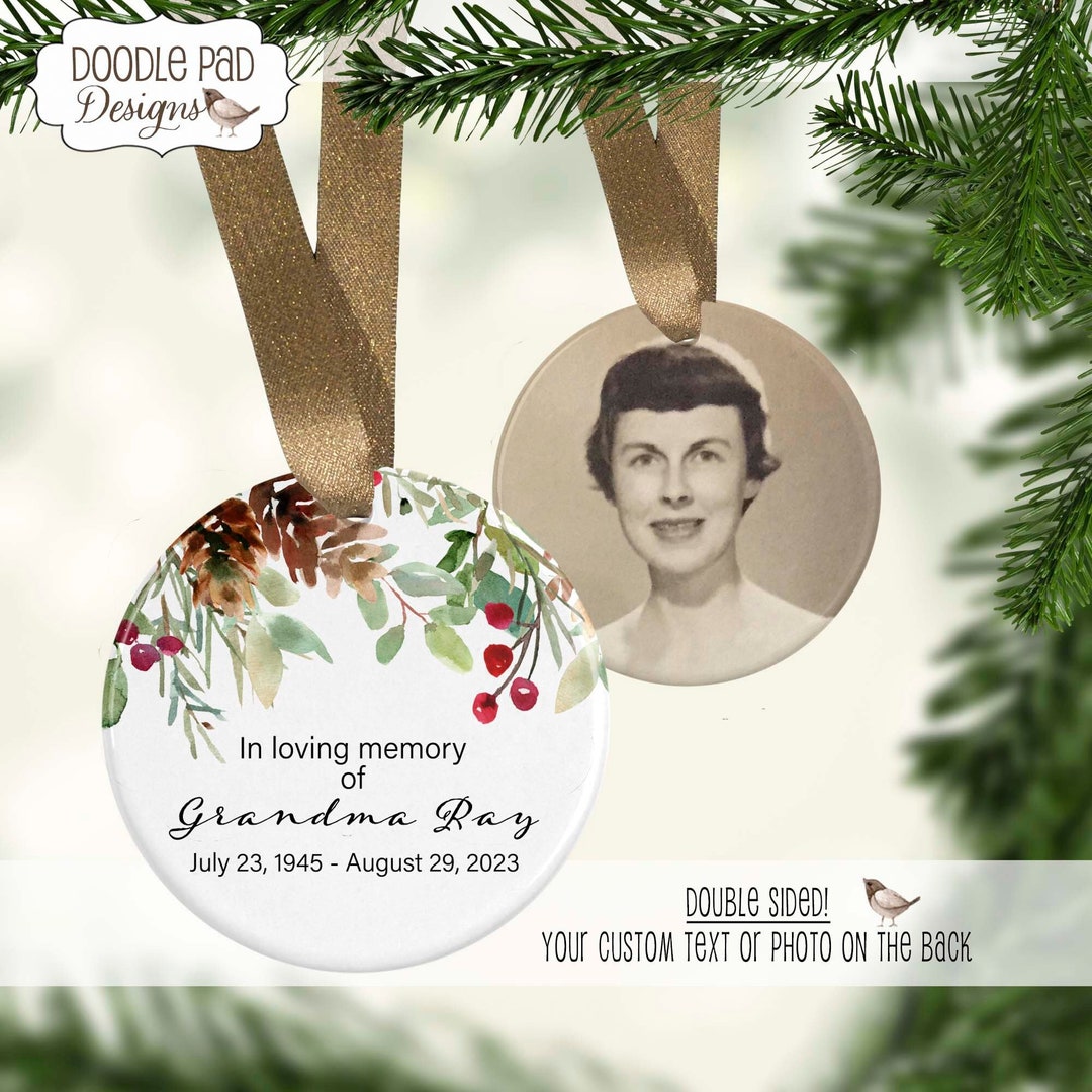Custom Memorial Ornament, Personalized Remembrance Photo Christmas ...