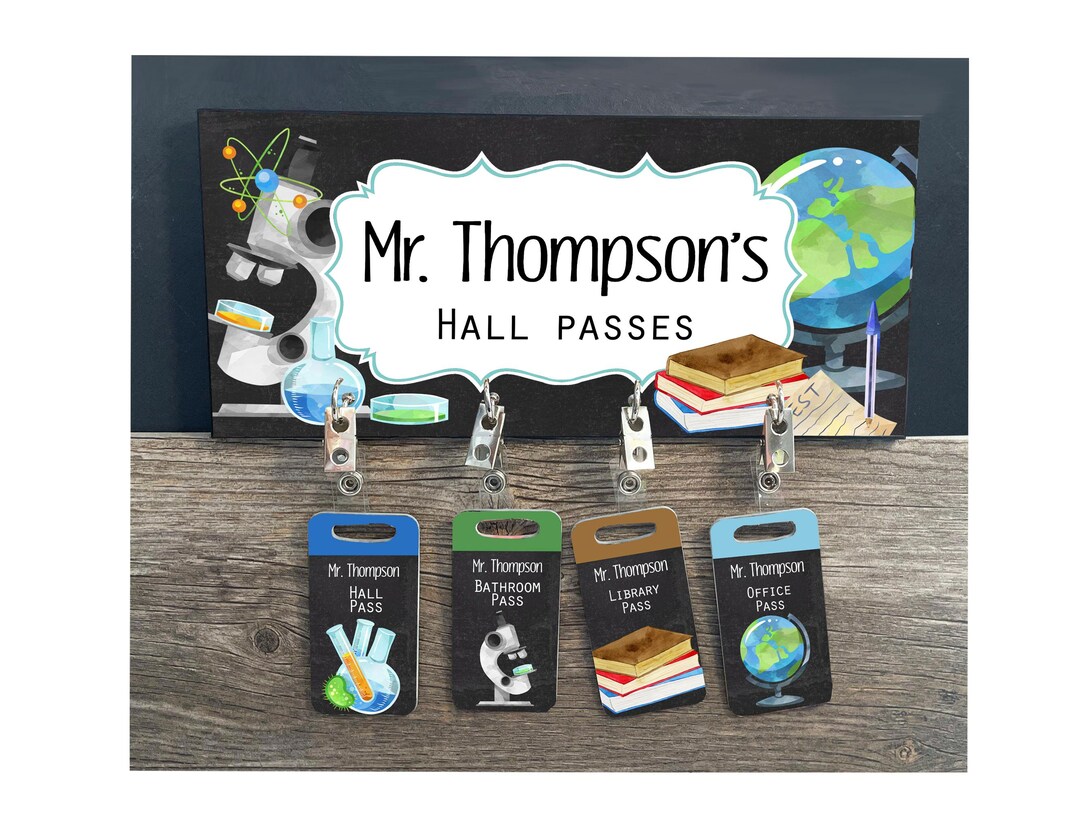 STEM Hall Pass Hanger SCIENCE and Social Studies Restroom Passes - Etsy