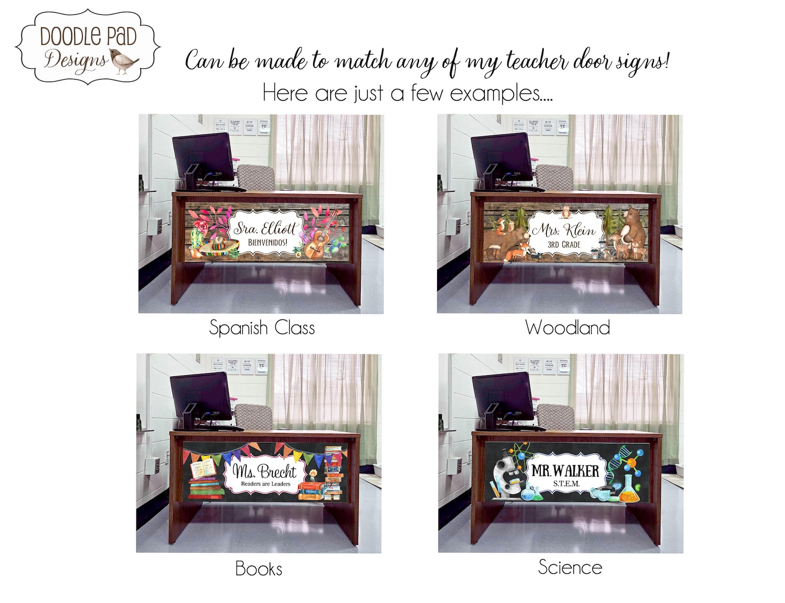 Teacher Desk Decal, Teacher Name Sign, Vinyl Classroom Decor, Removable ...