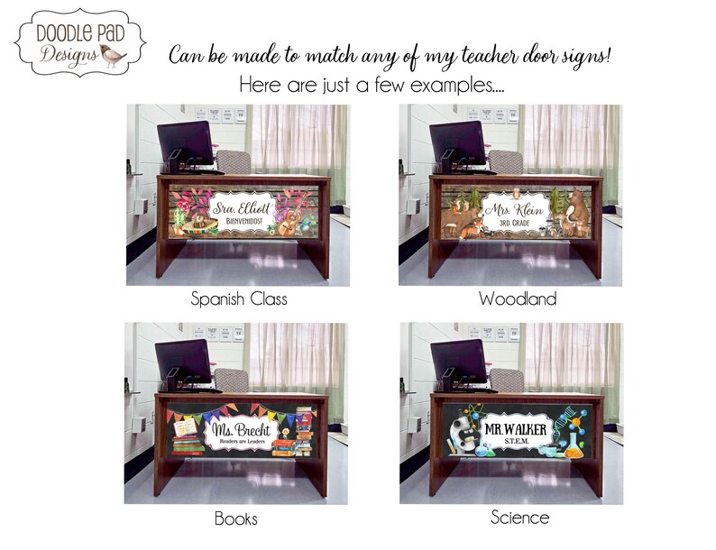 Teacher Desk Decal, Teacher Name Sign, Vinyl Classroom Decor, Removable ...