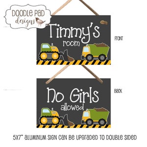 Construction Door Sign, Boy's Room Decor, Personalized Bulldozer Door ...