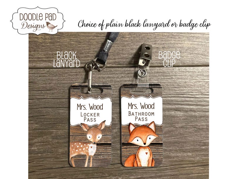 Woodland Teacher Hall Passes Nature Classroom Theme Forest Hall Pass ...