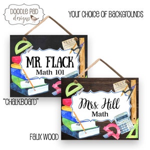 Classroom Door Sign 8 X 10 Math Class Sign Personalized Teacher Gift - Etsy