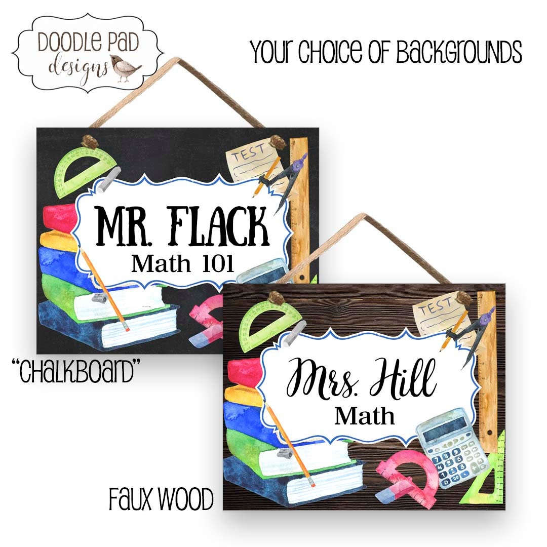 Classroom Door Sign 8 x 10 Math Class Sign | Etsy