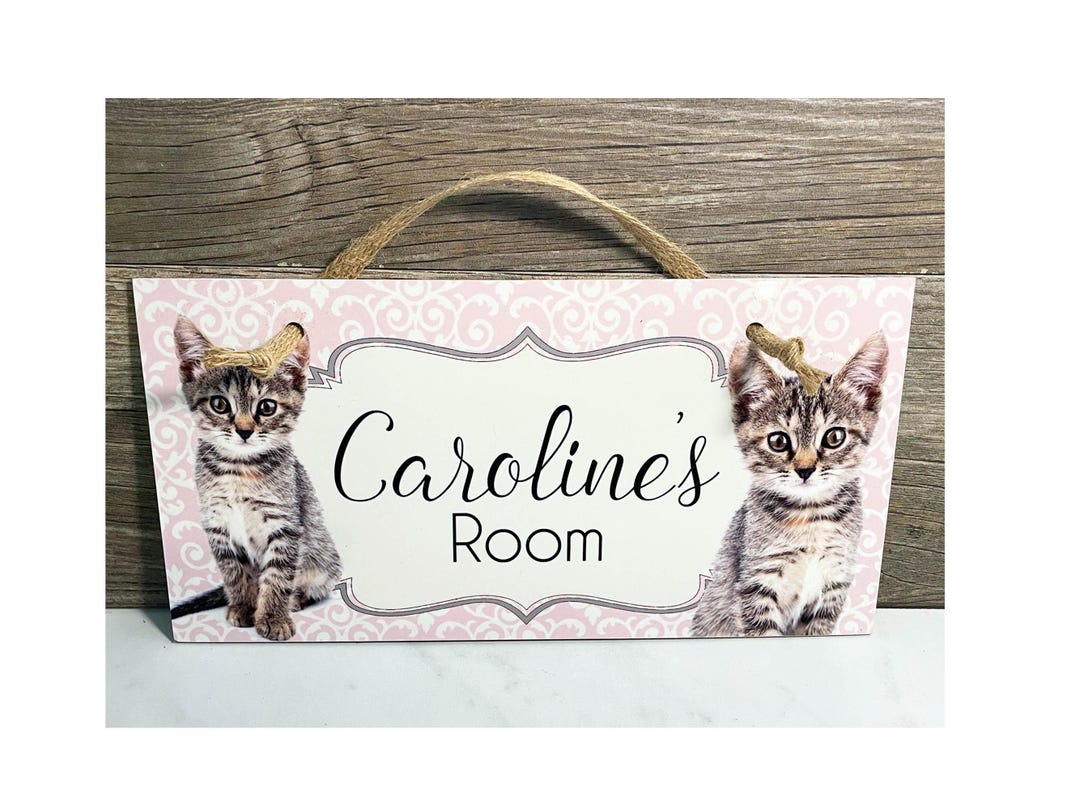 Personalized Kitten Door Sign, Kids Door Sign, Children's Decor - Etsy